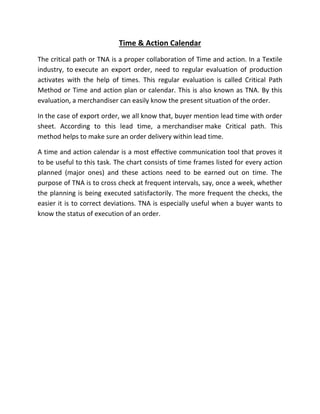 Time and Action Calendar-buying-process- | PDF