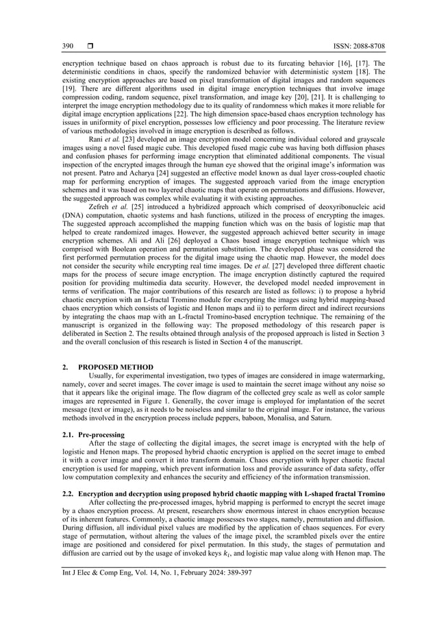 Hybrid chaotic map with L-shaped fractal Tromino for image encryption and decryption | PDF