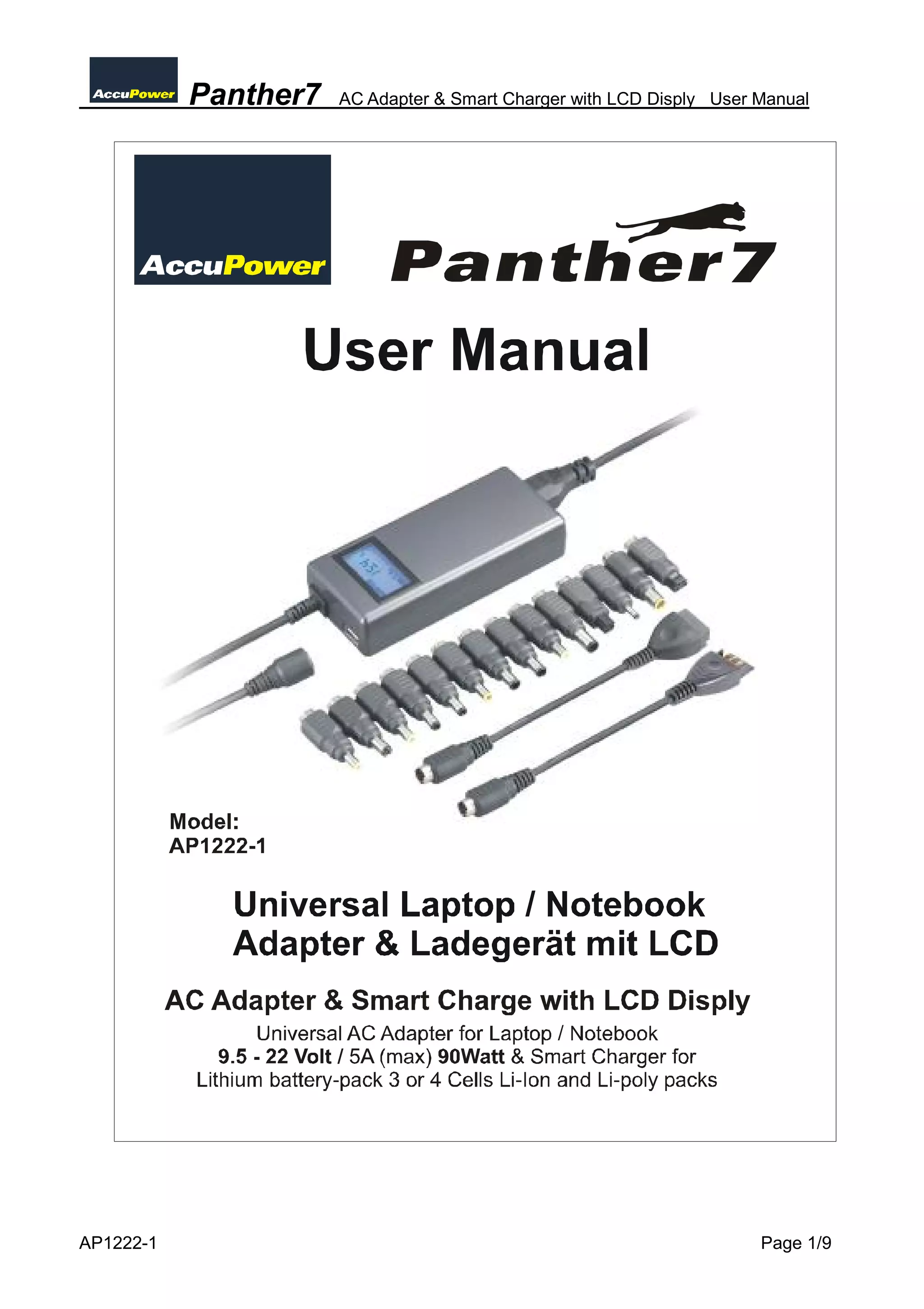 AccuPower Panther 7 Bedienungsanleitung | PDF