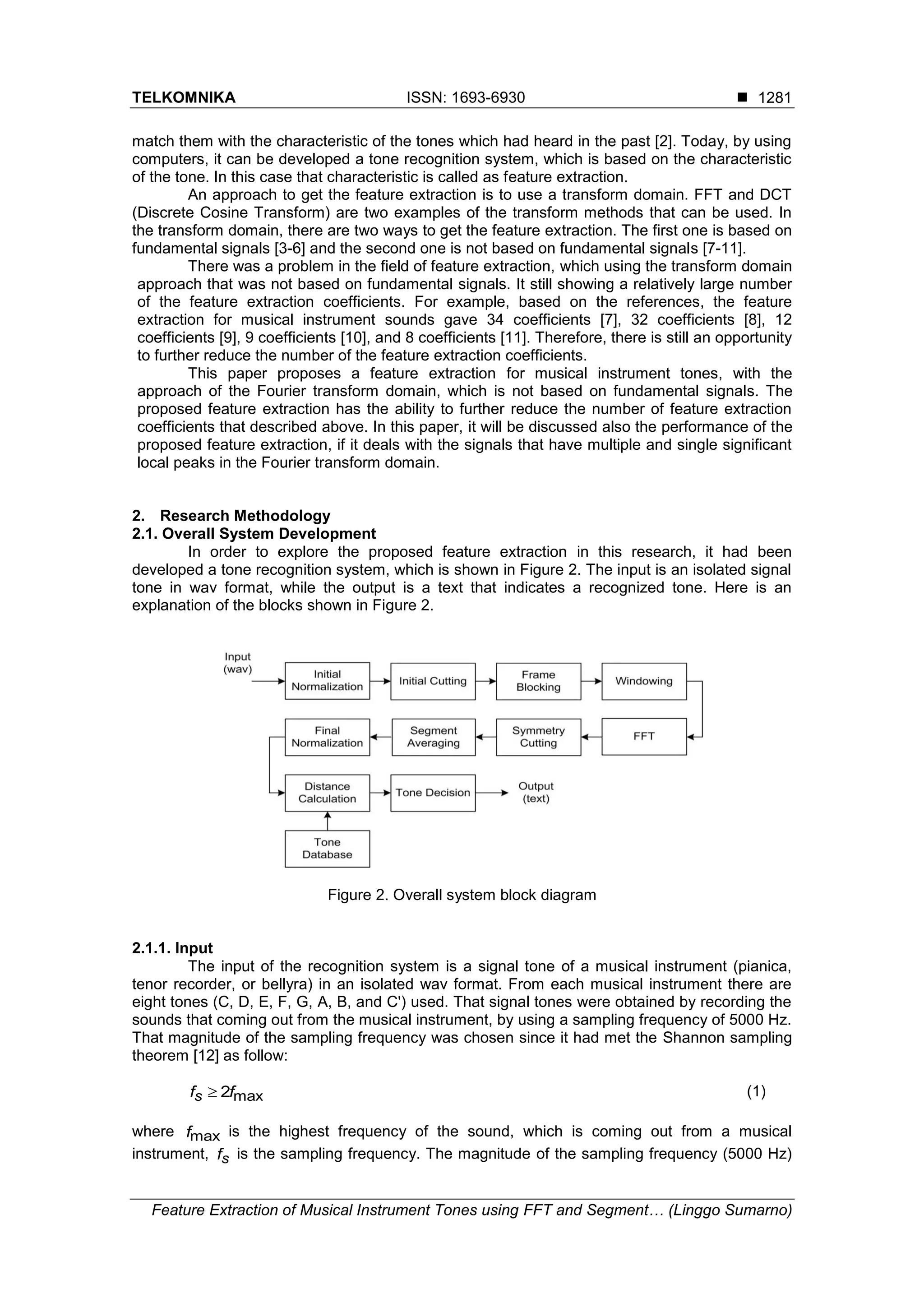 Feature Extraction Of Musical Instrument Tones Using Fft And Segment Averaging Pdf