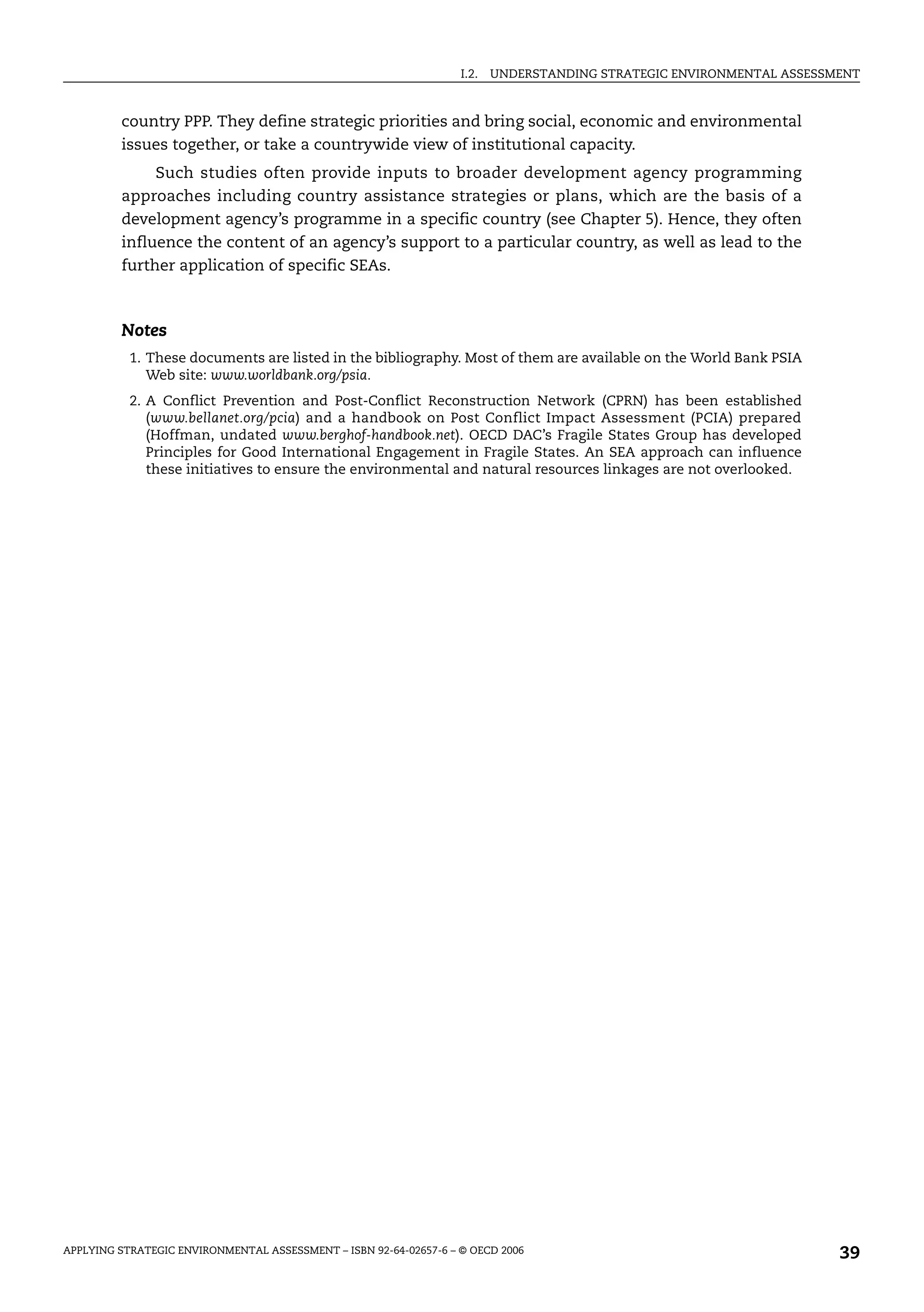Applying Strategic Environmental Assessment Oecd Pdf