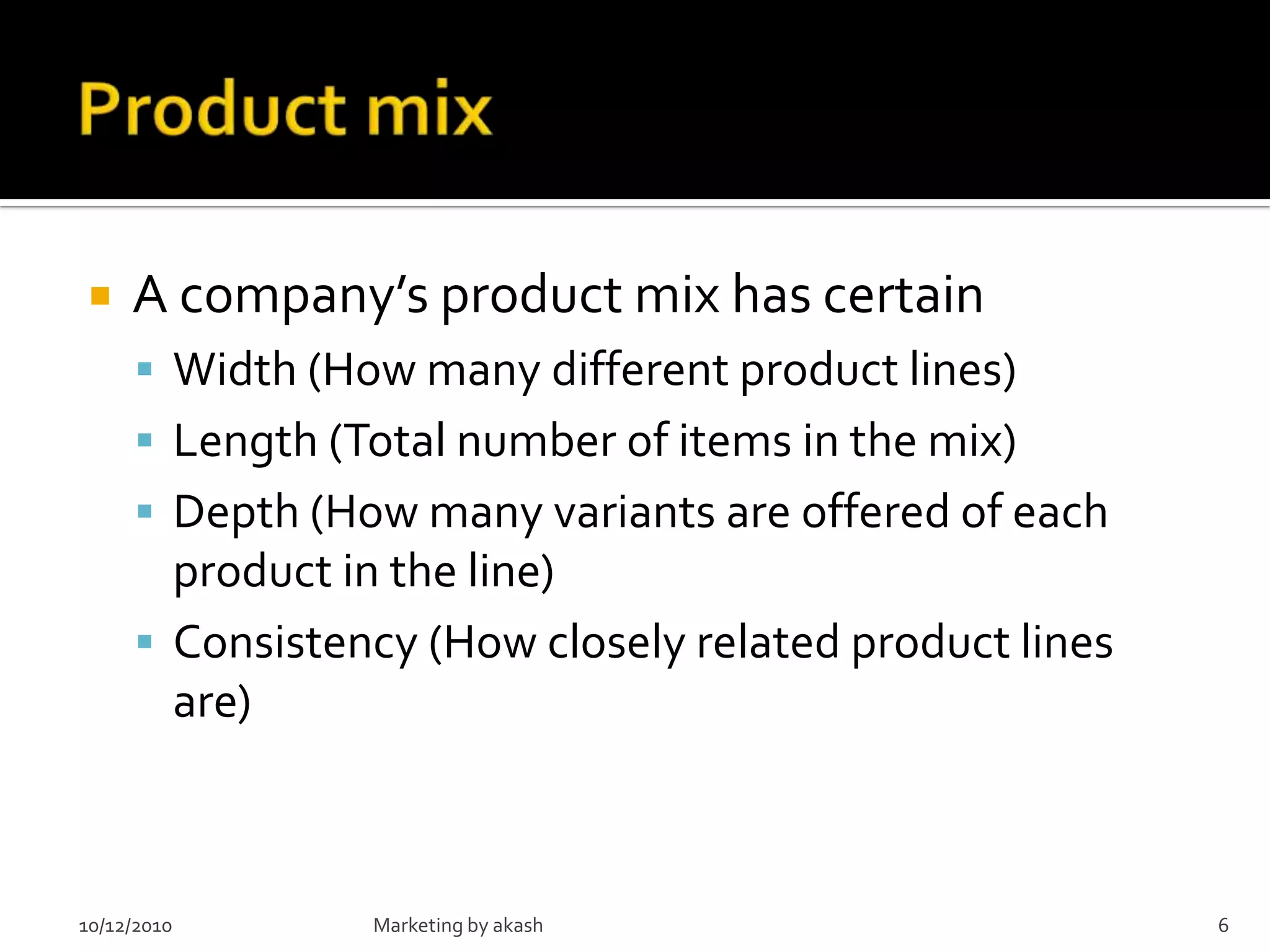 product mix chart | PPTX