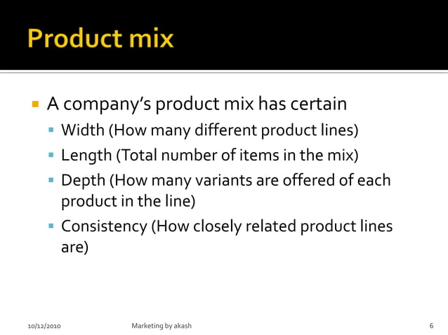 product mix chart | PPTX