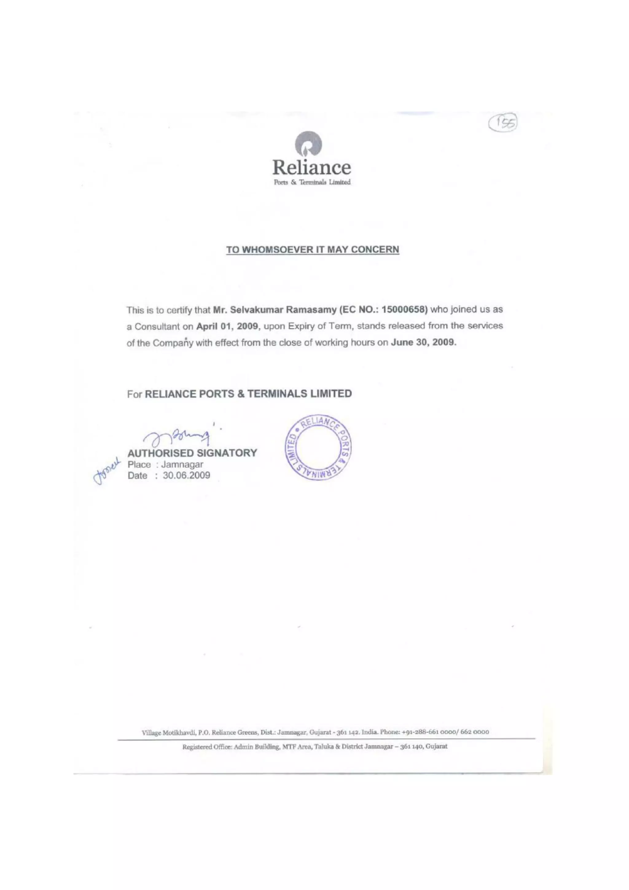 Experience Cert_ of M_R_Selvakumar REAL | PDF