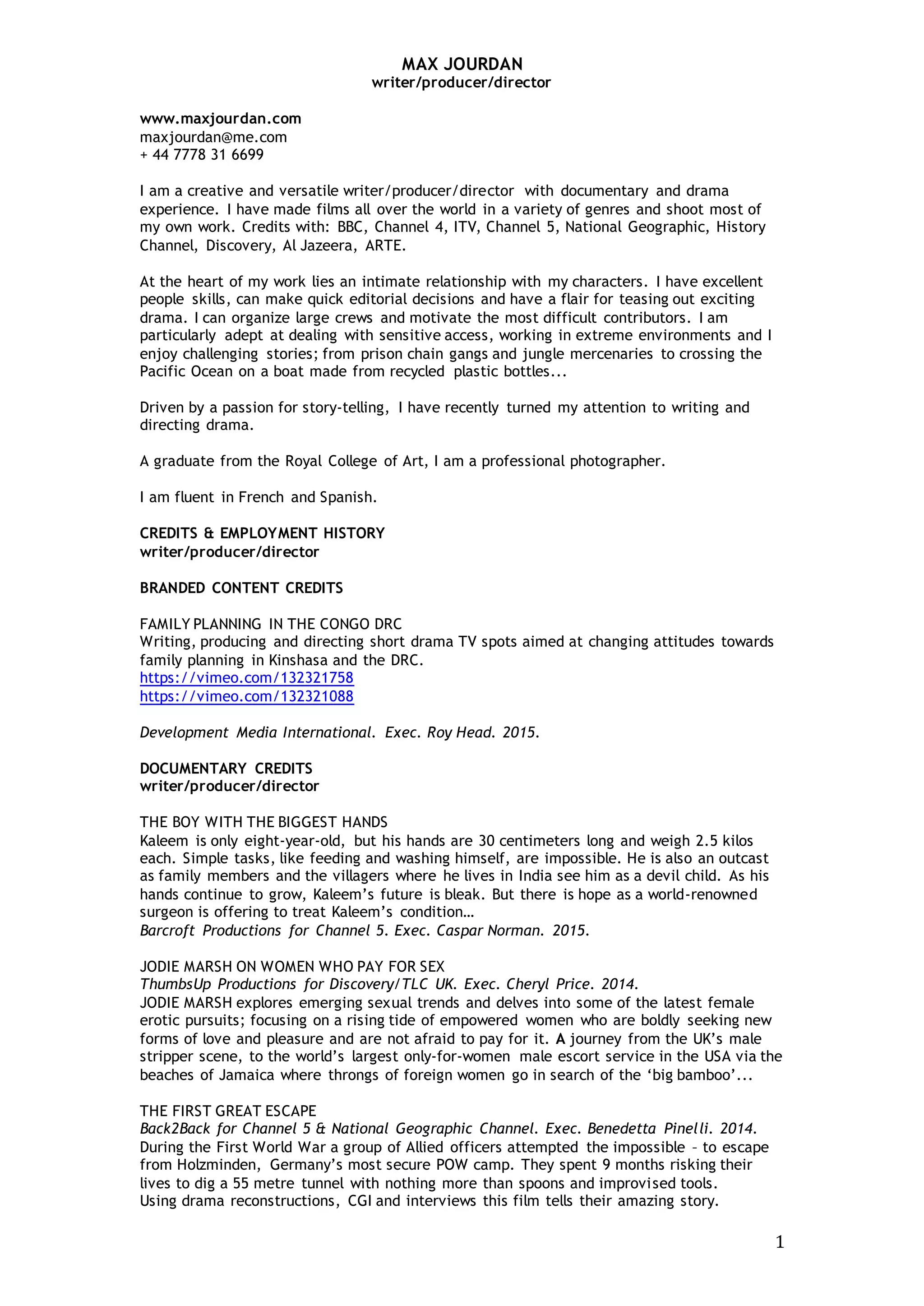 MAX JOURDAN CV JULY 2015 | DOCX