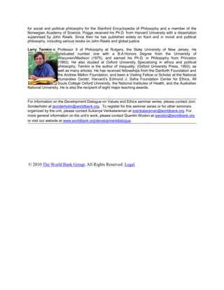 Seminar Series on Global Justice | PDF | Business | Business and Finance