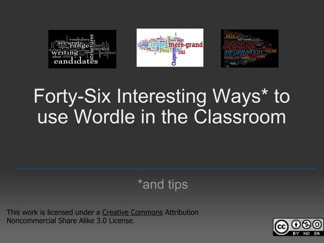 Forty-five Interesting Ways* to use Wordle in the Classroom | PPT