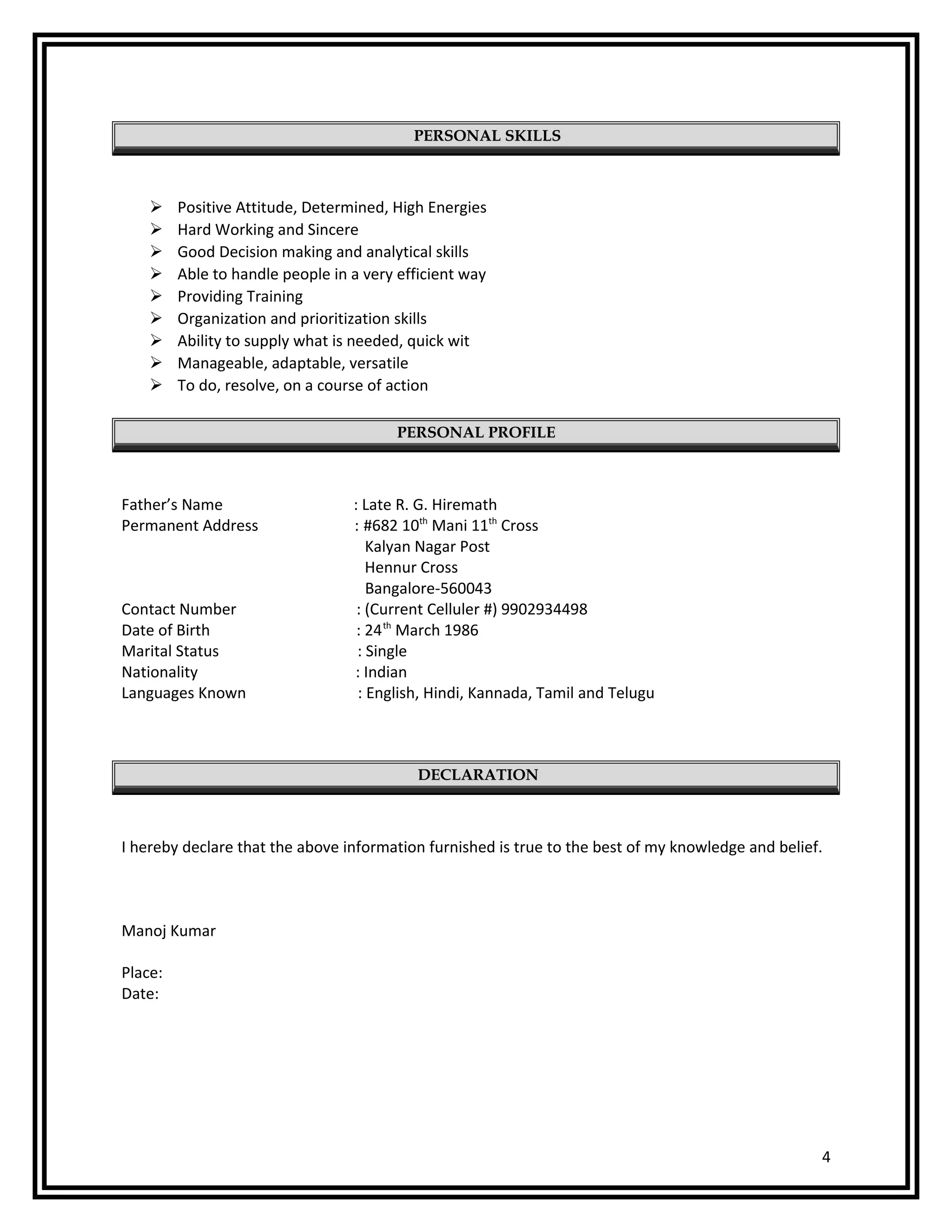 Manoj Kumar_Resume | DOC