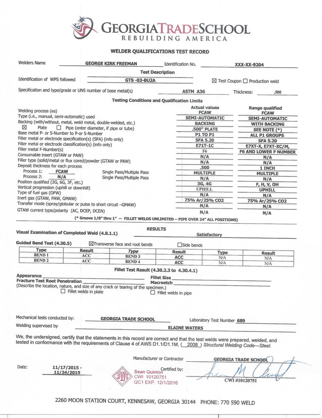 weld qual test rec | PDF