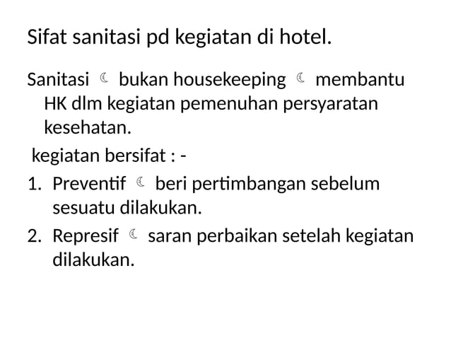 Penerapan Sanitasi dan Higienis di Hotel | PPTX