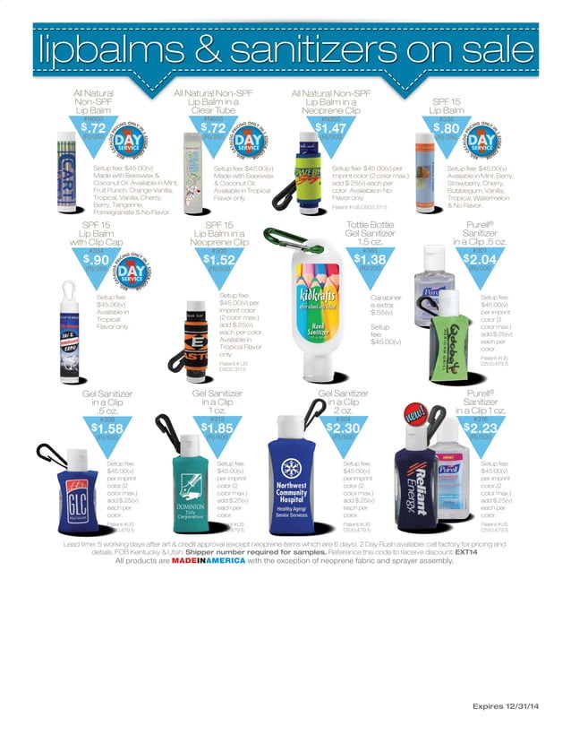 Lip Balm & Hand Sanitizer Promotional Products on sale! | PDF