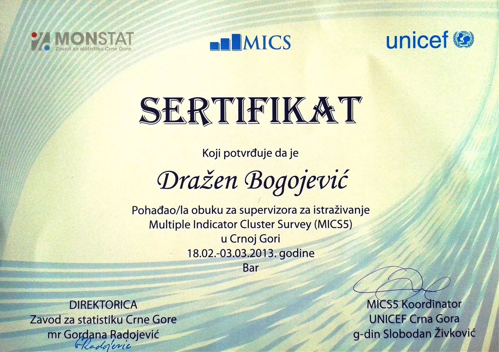 MICS sertifikat | PDF