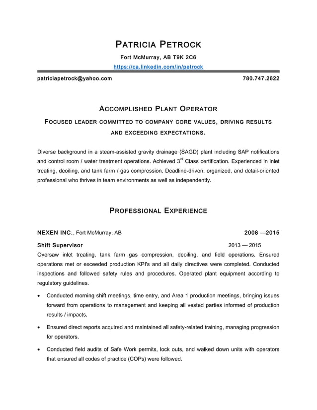 petrock patricia resume final | DOC
