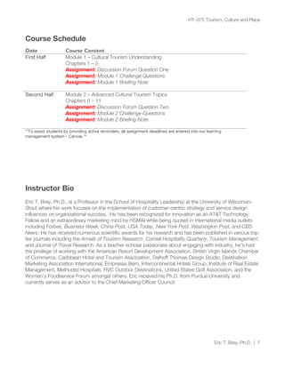 Tourism, Culture & Place - Syllabus | PDF