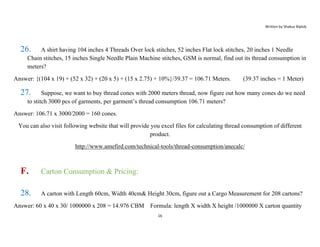 Major Formula on Garments for Beginners | PDF