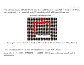 Major Formula on Garments for Beginners | PDF