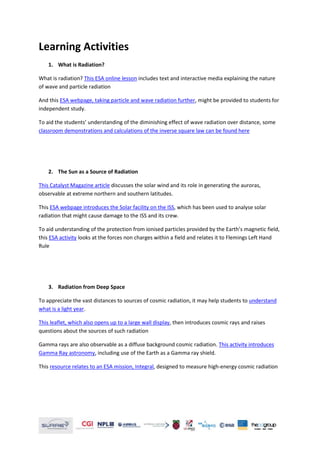 37518 space radiation teacher guide | PDF | Space and Astronomy | Science
