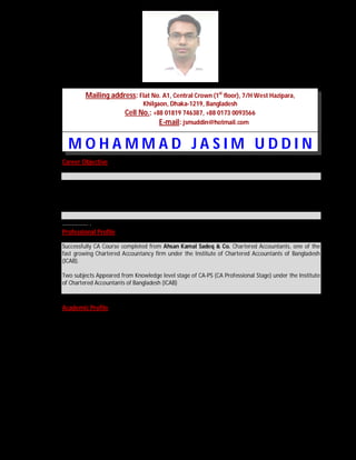 CV_JASIM UDDIN | PDF