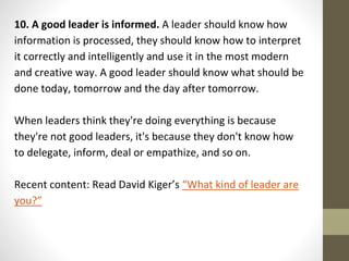 Business leadership: How to be a good leader? | PPT