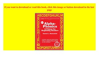 Alpha-Phonics A Primer for Beginning Readers ((P.D.F))^^@@ | PDF