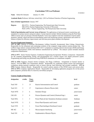 Curriculum VITA as Professor | PDF