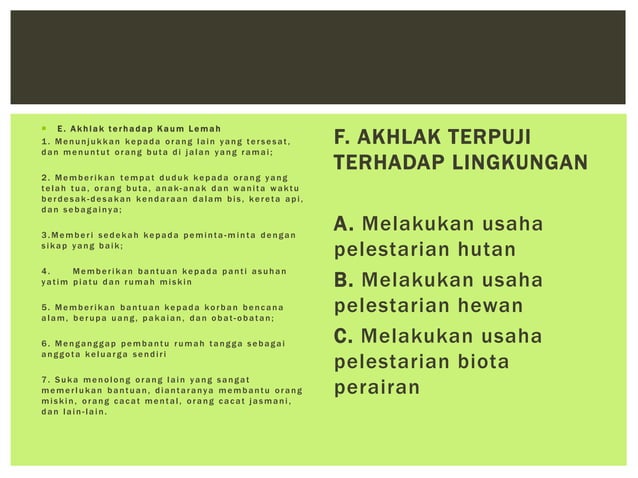 Akhlak mahmudah dan akhlak mazmumah manusia | PPTX