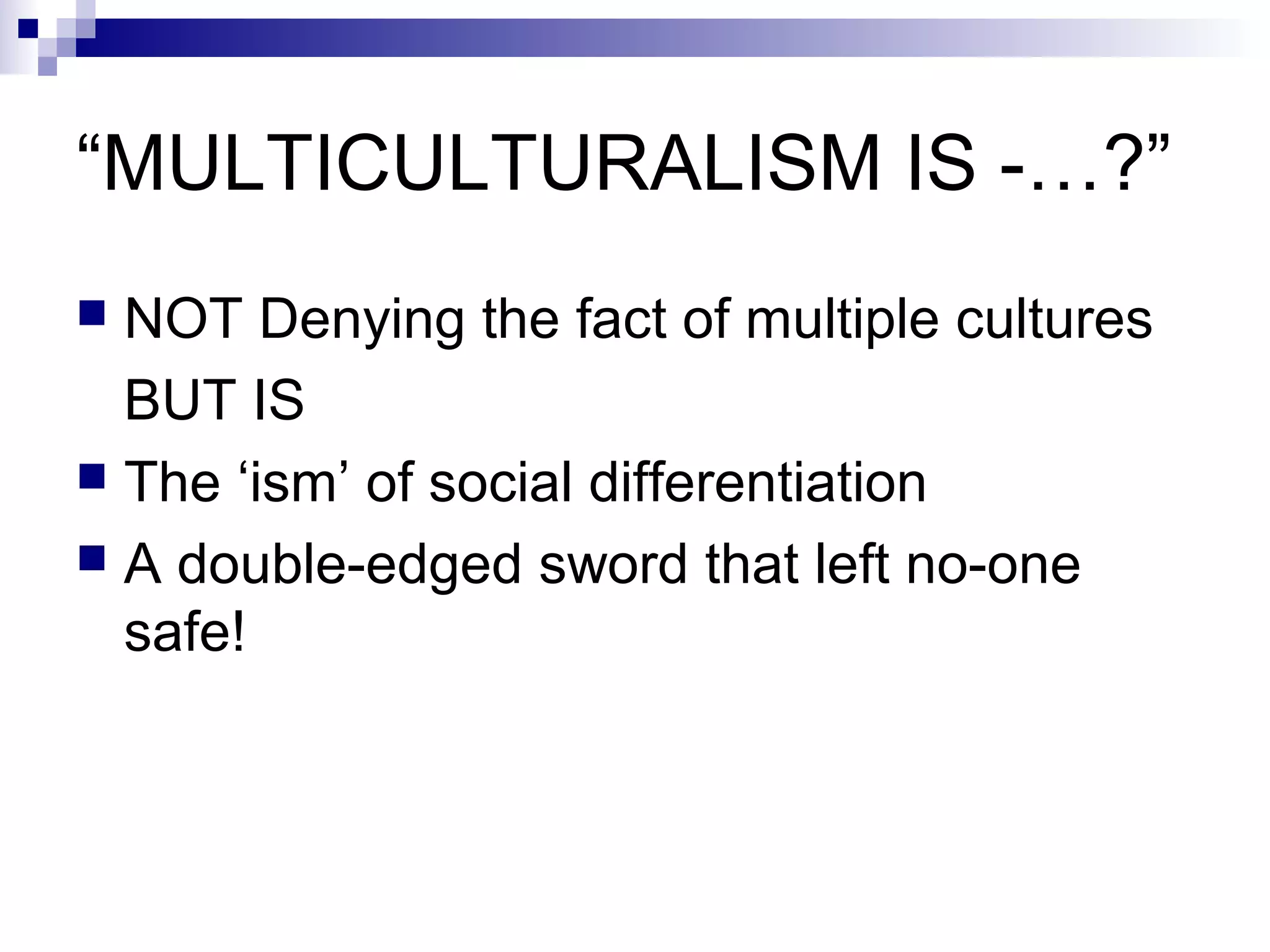 BEYOND MULTICULTURALISM presentation | PPT