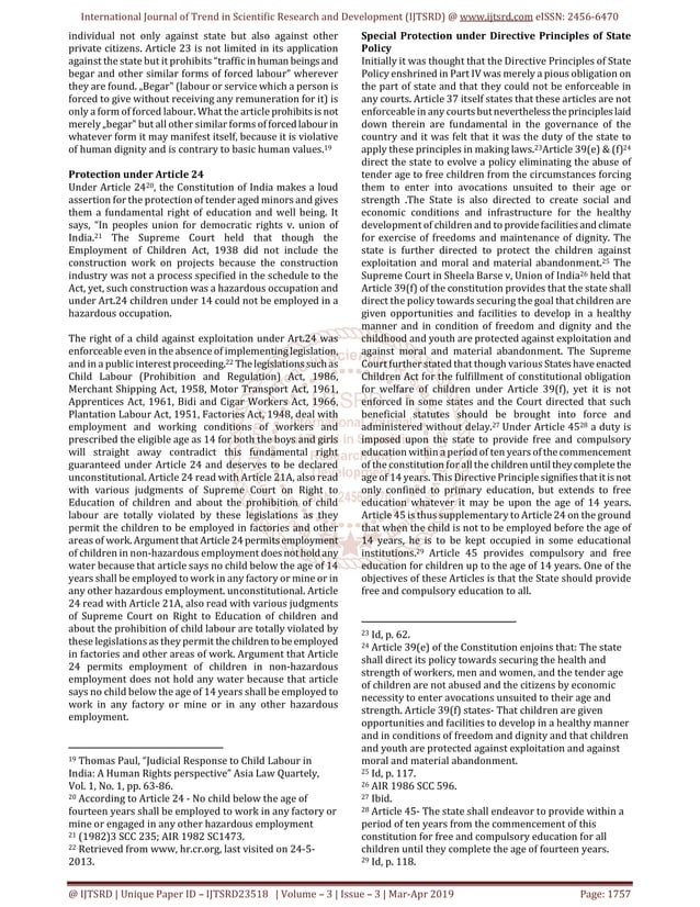 Legislative provision with Respect to Child Labour | PDF