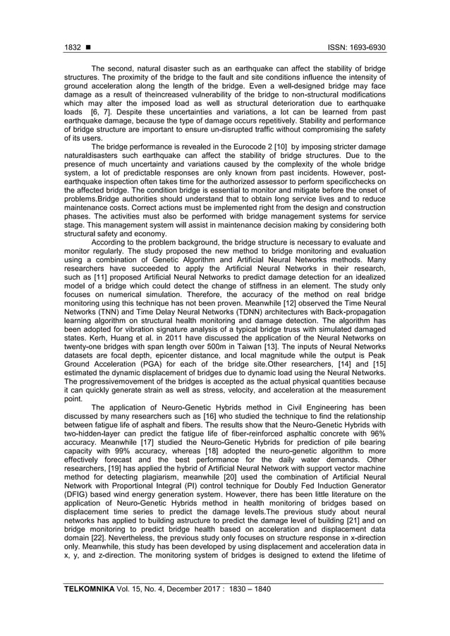 Intelligent Bridge Seismic Monitoring System Based on Neuro Genetic Hybrid | PDF