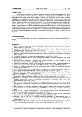 Correlation of Objective Assessment of Facial Paralysis with House ...