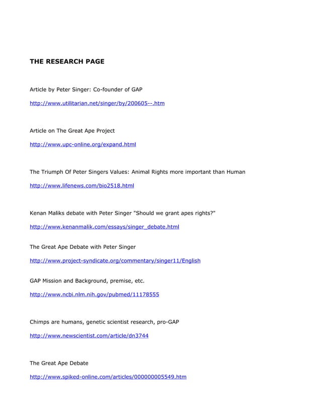 Great Ape Project Research | PDF