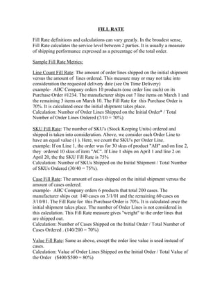 FILL RATE | PDF