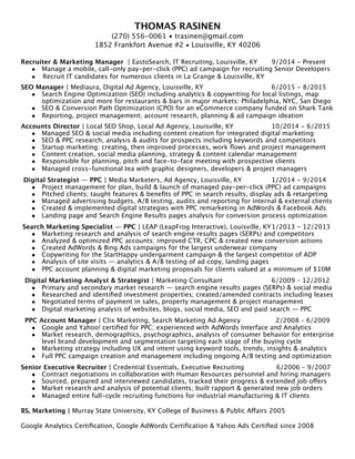 Rasinen, Thomas — Recruiting Resume | PDF