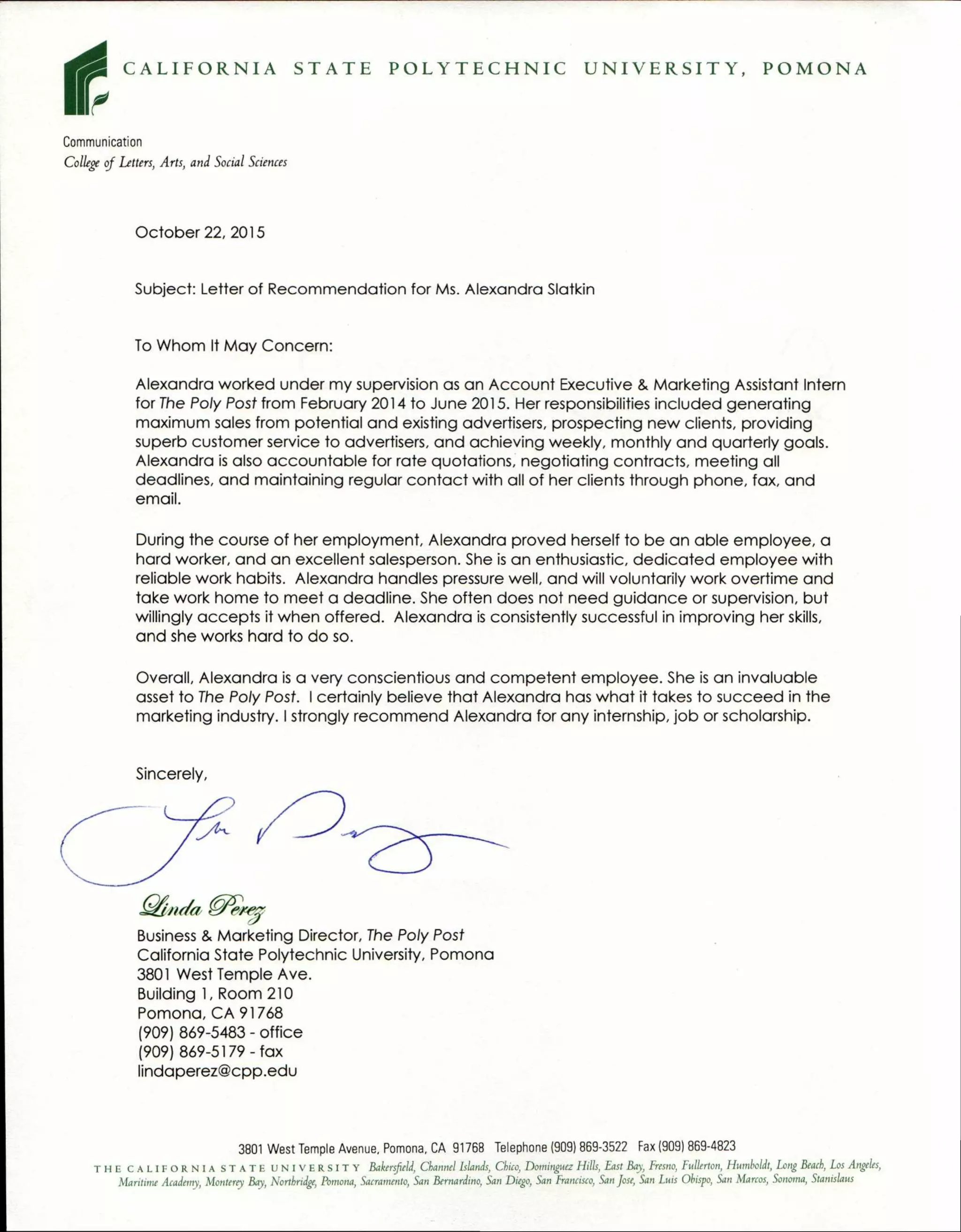 Alex Rec Letter_1 | PDF