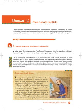Regreso al cuadrilátero por Roberto Fontanarrosa. Actividad | PDF