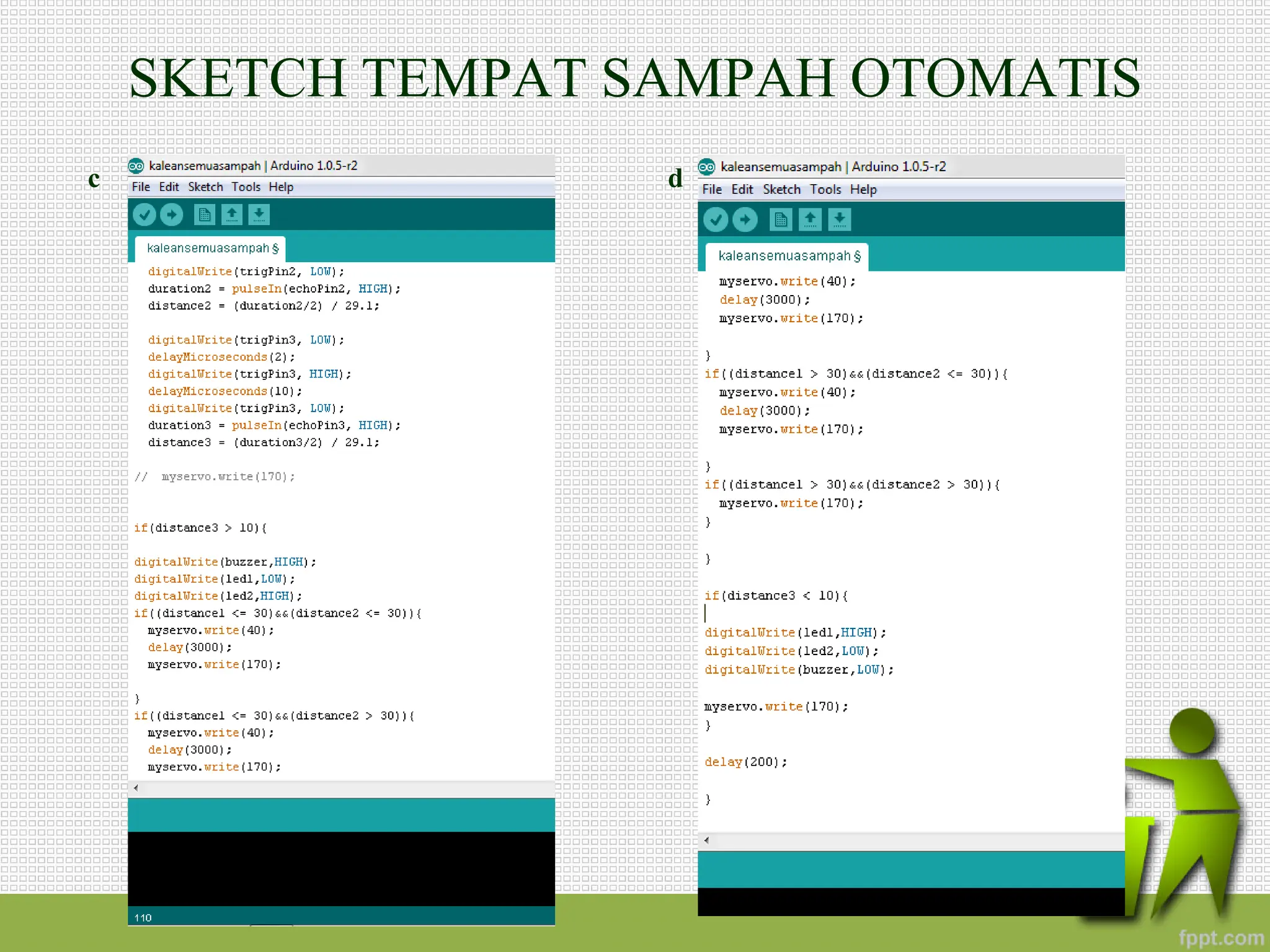 tempat sampah otomatis menggunakan sensor HC-SR04 berbasis arduino uno | PPTX