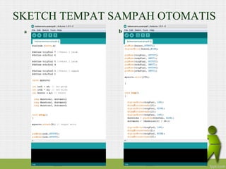 tempat sampah otomatis menggunakan sensor HC-SR04 berbasis arduino uno ...