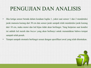 tempat sampah otomatis menggunakan sensor HC-SR04 berbasis arduino uno ...