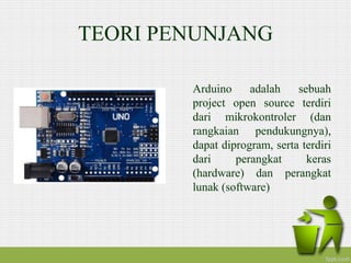 tempat sampah otomatis menggunakan sensor HC-SR04 berbasis arduino uno ...