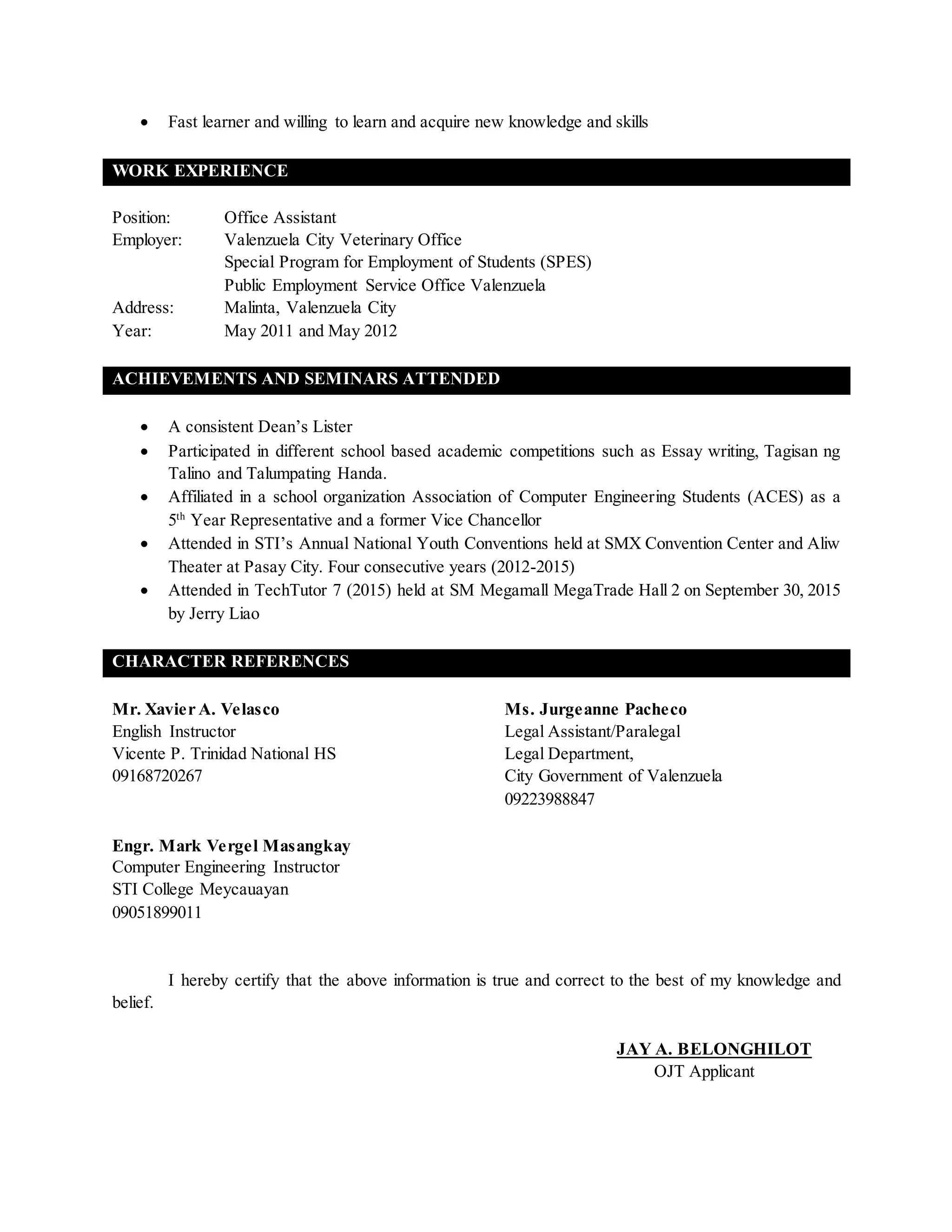 Jay Belonghilot Resume with 2x2 | DOCX