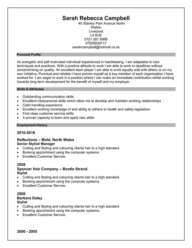 SARAH CAMPBELL CV2 | PDF