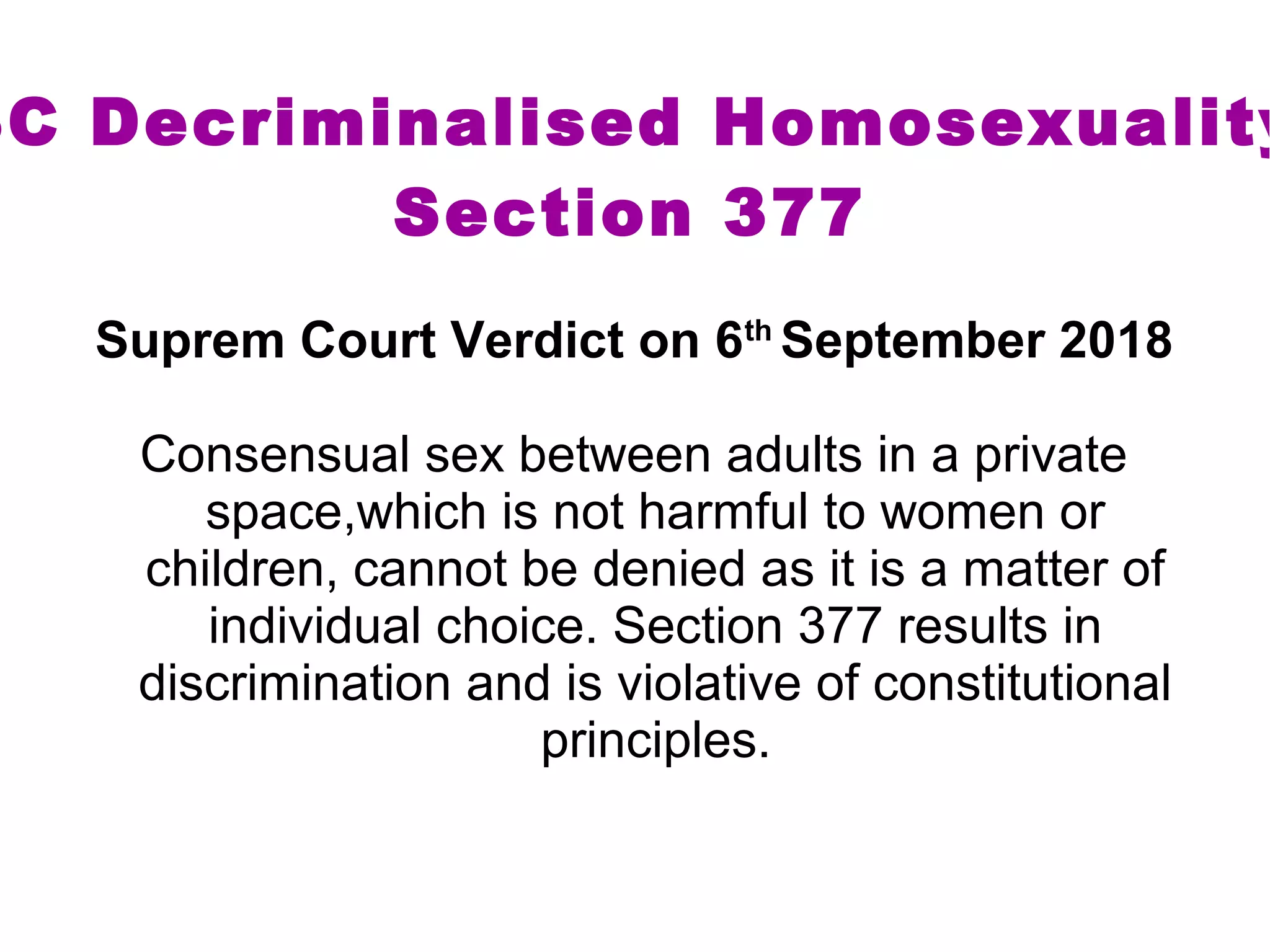 Section 377 of Indian Penal Code. | PPT