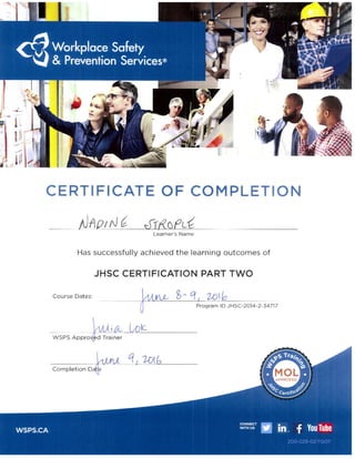 JHSC Certification | PDF