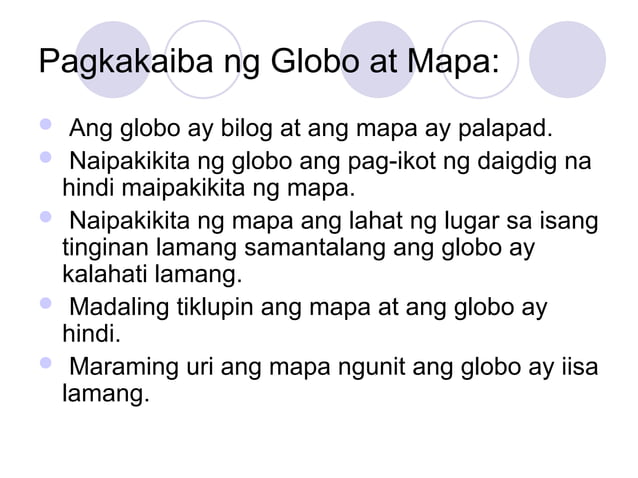Presentasyon tungkol sa Globo at Mapa Aralpan 4 | PPT