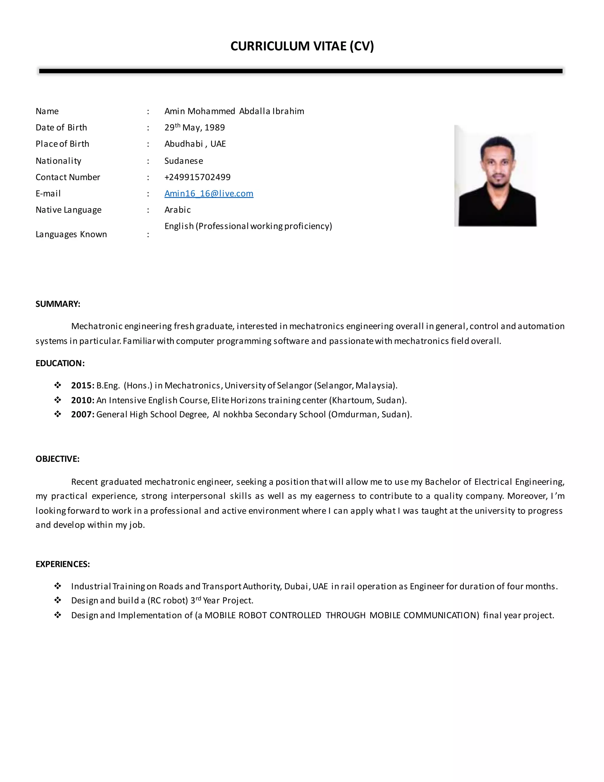 Amin's CV | DOCX
