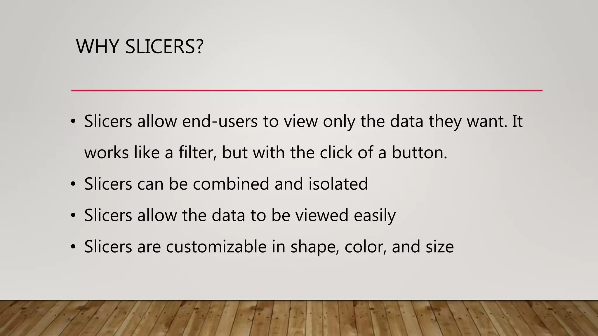Excel slicers | PPTX