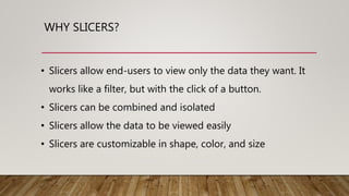 Excel slicers | PPTX