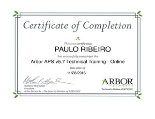 Arbor APS v5.7 Training Certification | PDF
