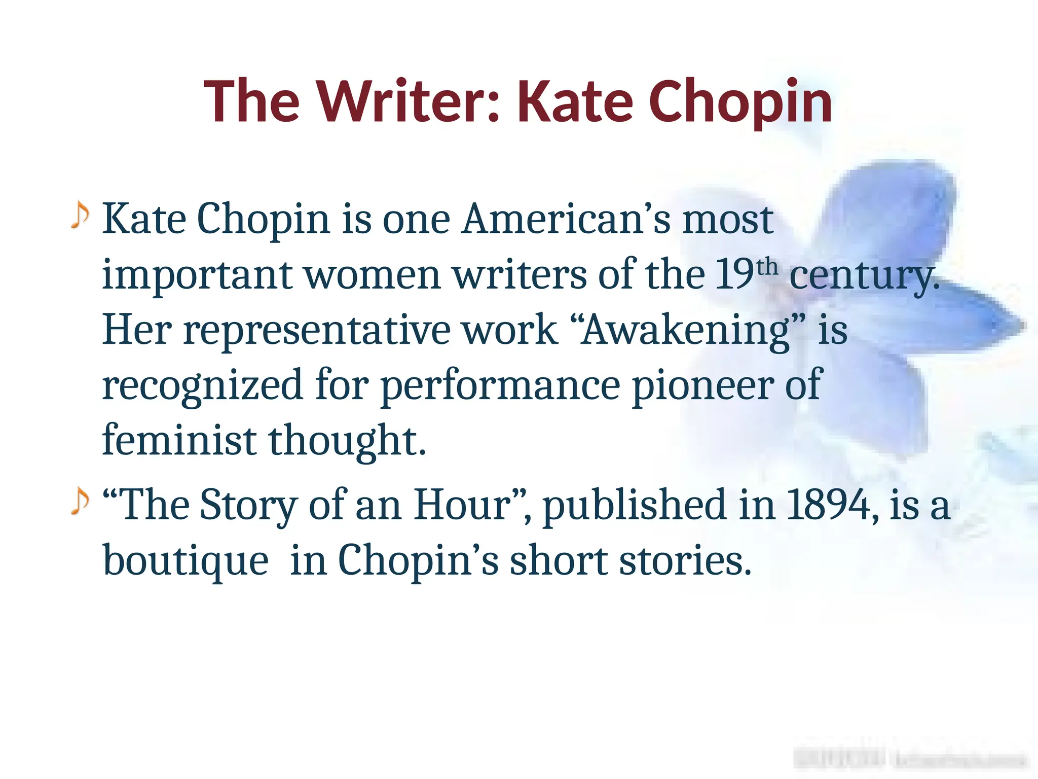 kate chopin the story of an hour analysis | PPT
