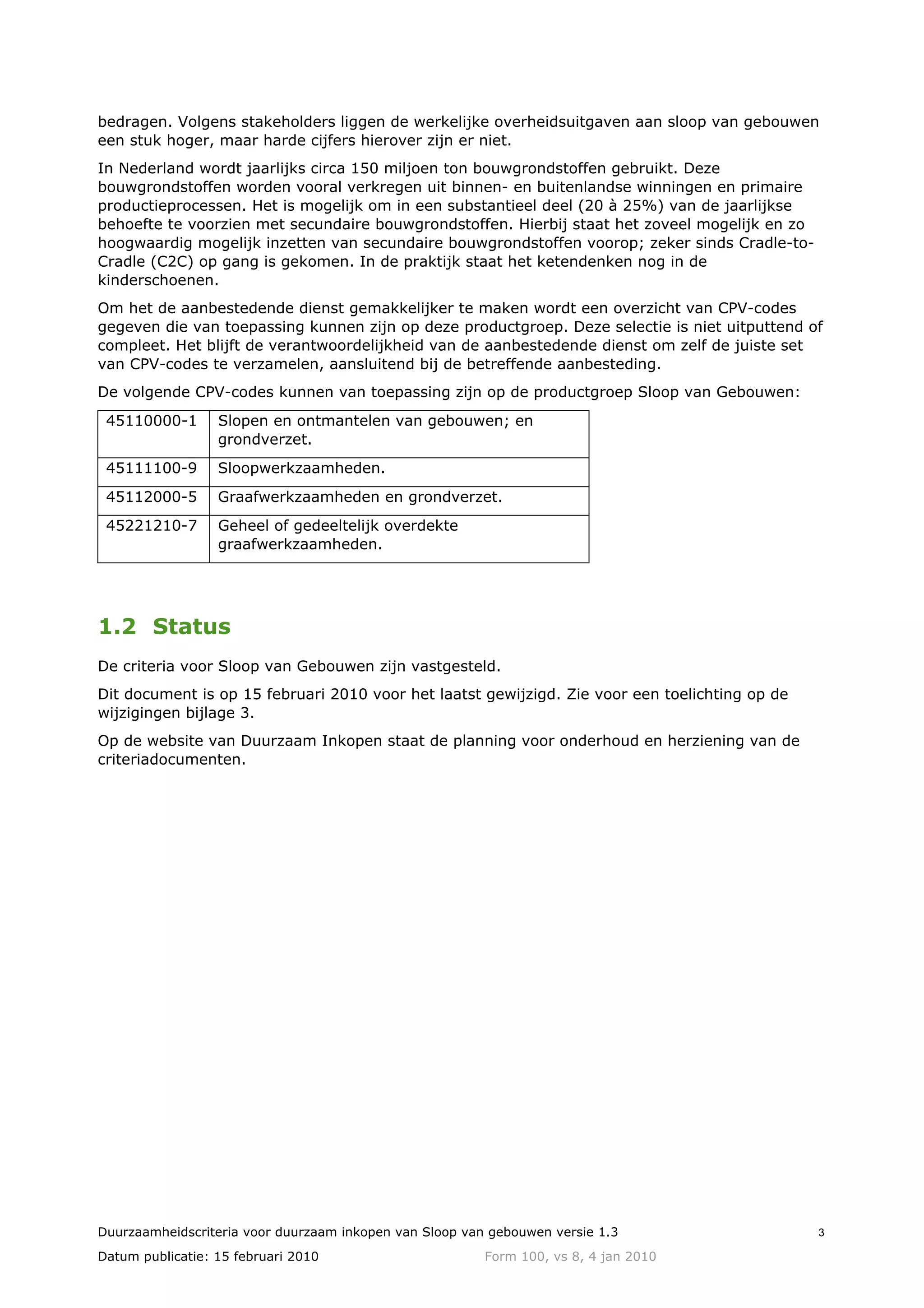 Criteriadocument Sloop van gebouwen | PDF